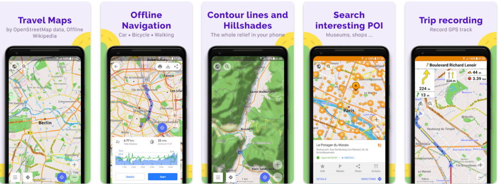 离线地图/导航 OsmAnd+ — Maps & GPS Offline v5.1.1 + All-In-One Offline Maps v3.14 + MAPS.ME: Offline ...