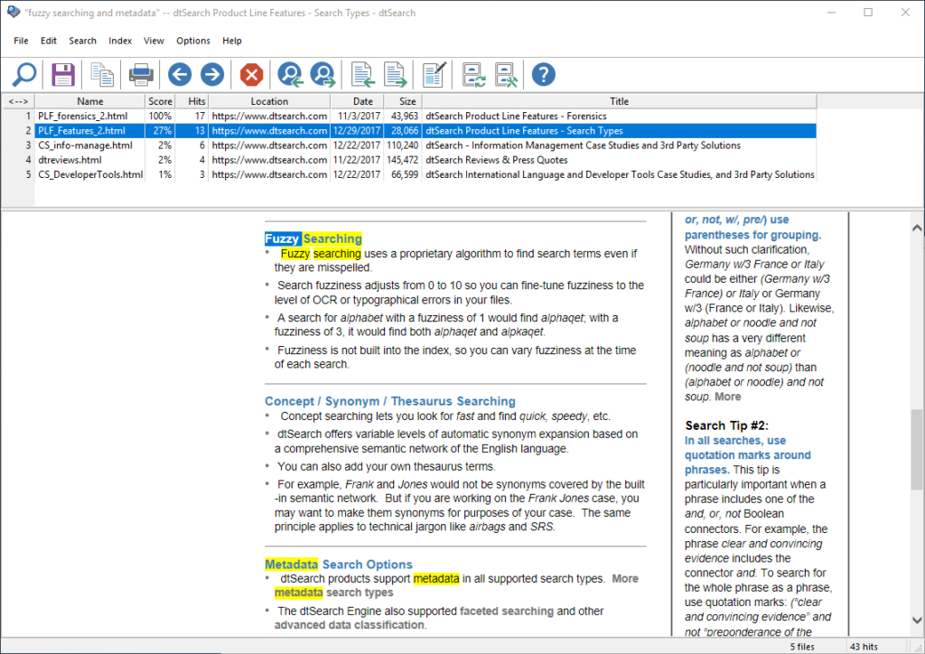 文件即时搜索 DtSearch Desktop / Engine 2025.02 Build 8845-App热